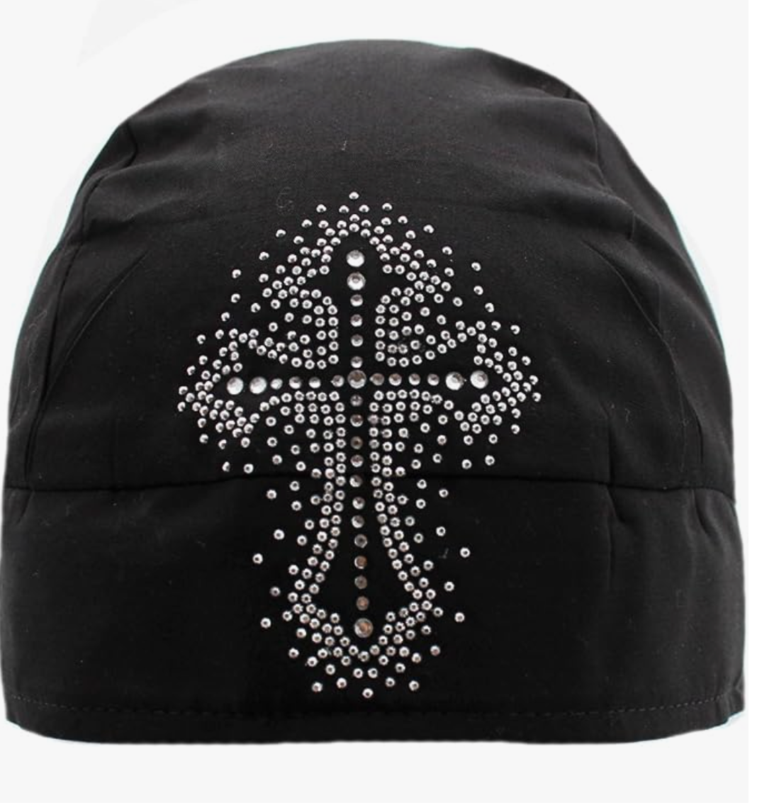 Black Cross Studded Skull Cap Head Wrap – Shop Urban Sass