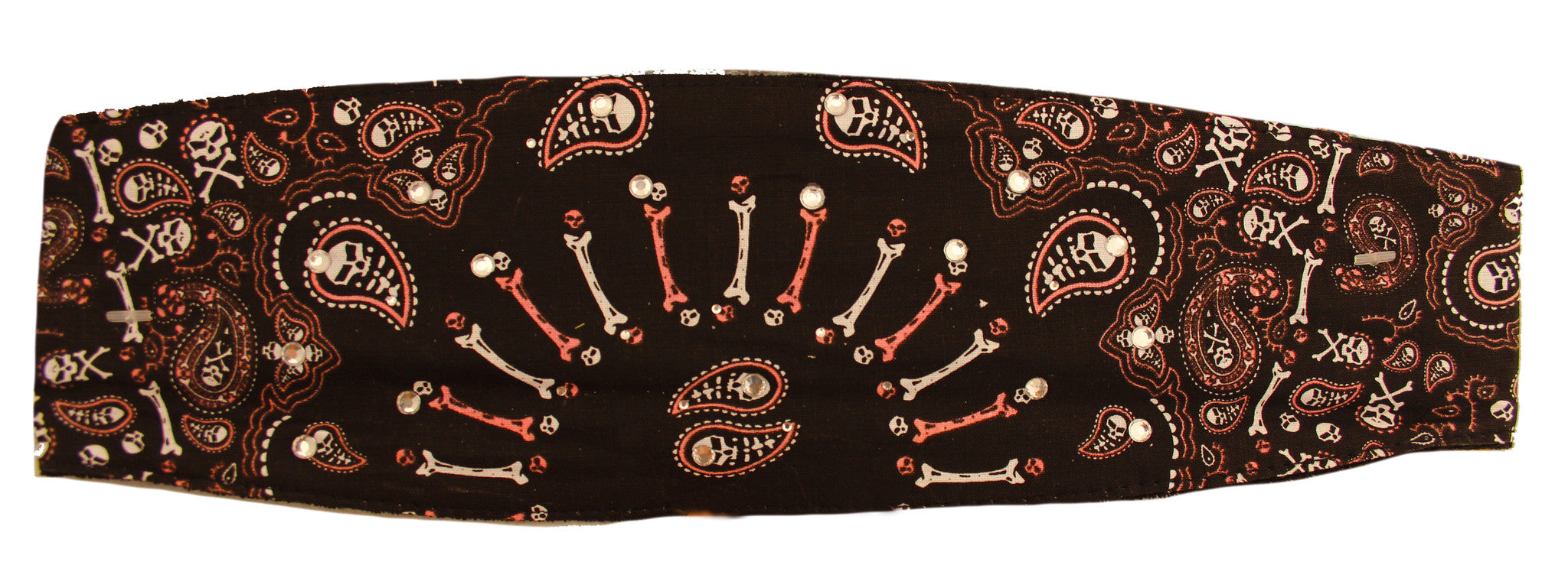 Paisley Pink Black Skull & Cross Bones Chop Top Doo Wrap Bandana – Shop ...