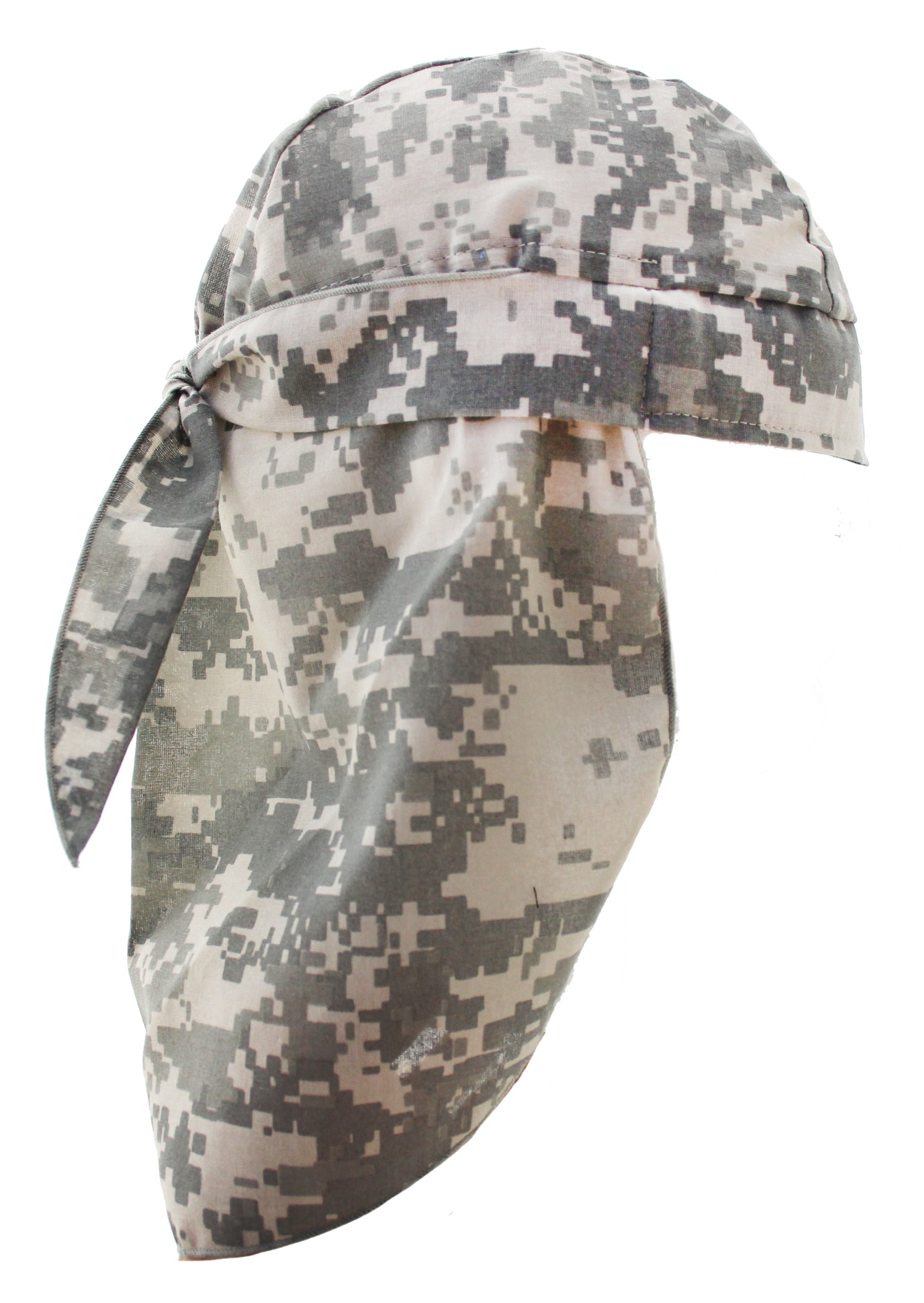 Desert Beige Green Digital Camo Skull Cap with Tie & Full Neck Protect ...