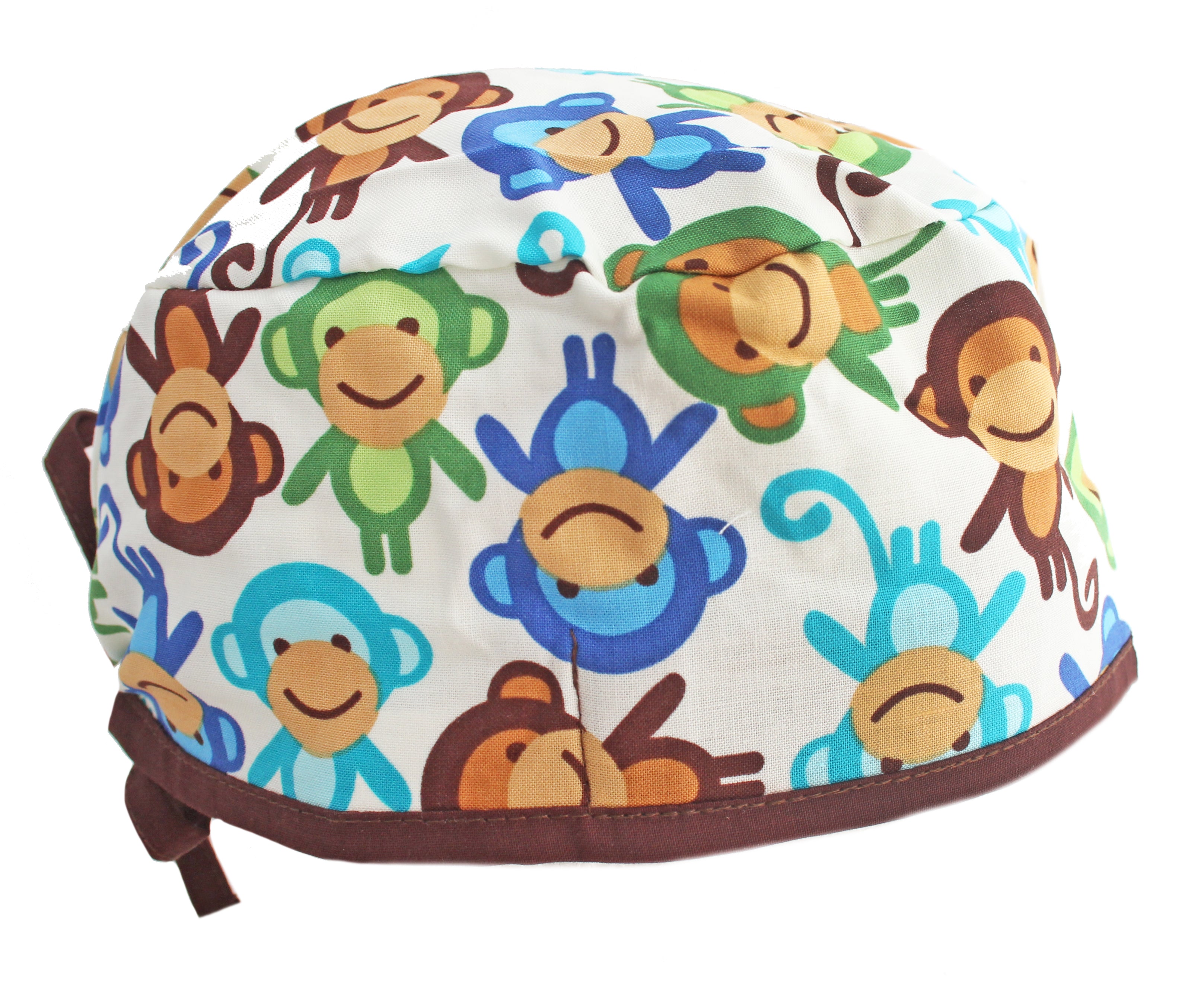 Funky Monkey Brown Blue Green Scrub Cap Hat – Shop Urban Sass