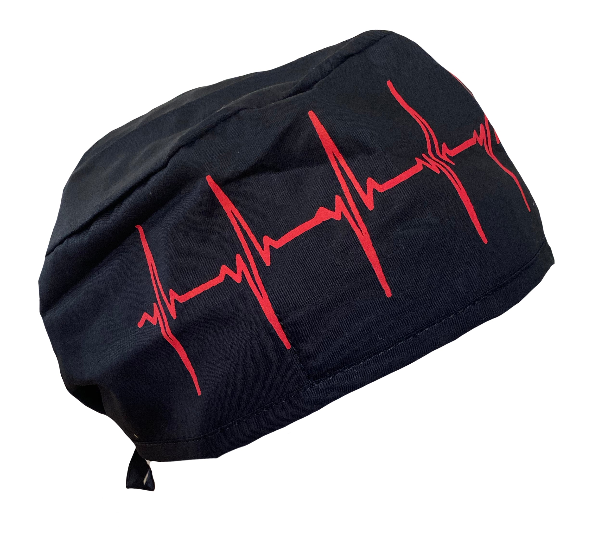 Black Heart Beat Red EKG Surgical Scrub Cap Hat – Shop Urban Sass